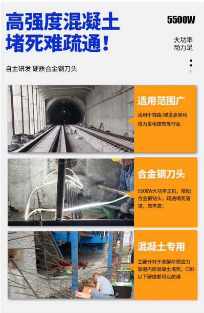 YQ-T-5500混凝土管道疏通设备_安徽渊清管道科技有限公司